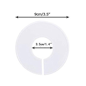 15Pcs Clothing Rack Size Dividers Blank Round Hangers Closet Dividers Baby Closet Size Dividers Hanging Ring Label for Home Closet Cloth Store, White