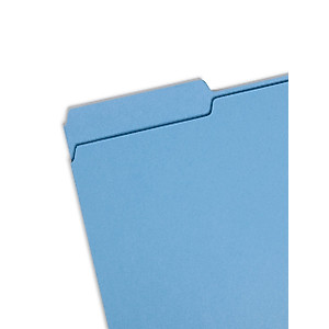 Smead Colored File Folder, 1/3-Cut Tab, Legal Size, Blue, 100 per Box (17043)