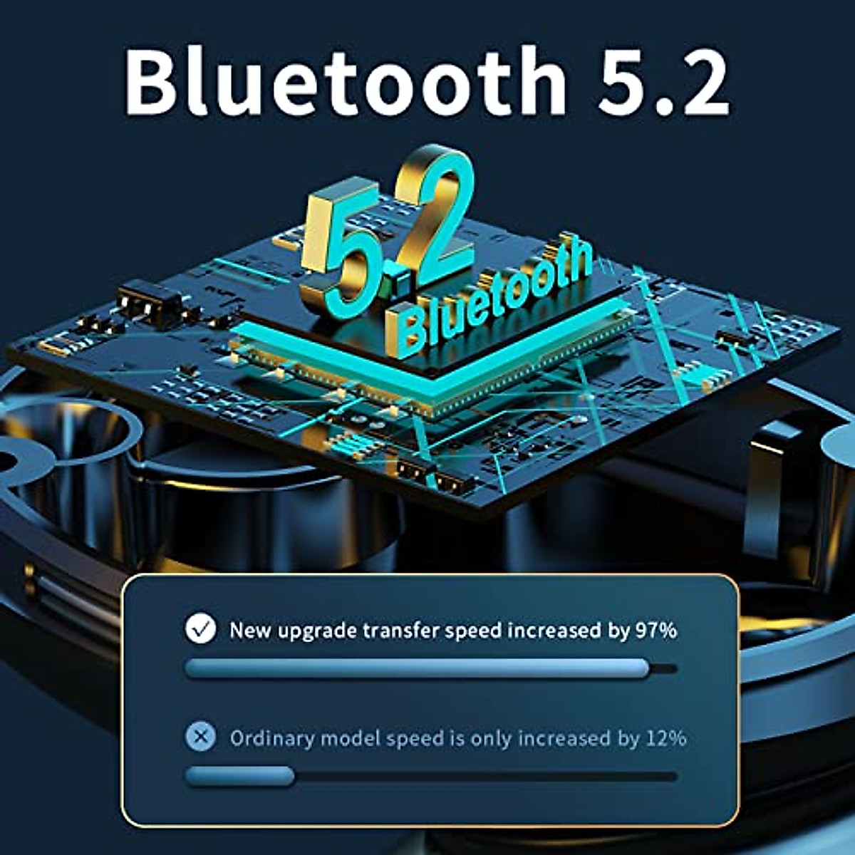 RISTARWH Bluetooth Headphones True Wireless Earbuds with Charging Case IPX7 Waterproof Stereo Sound Earphones Built-in Mic in-Ear Headsets Deep Bass for Sport Sport/Gaming/Workout (Rose Gold)