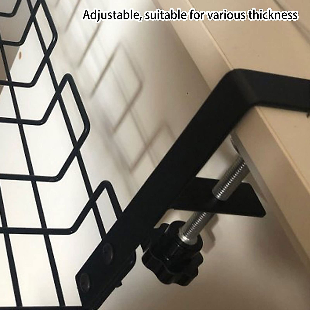 MSUIINT Under Desk Storage Shelf, Under Table Baskets Under Cabinet Organizer Holders, Under Desk Drawer Space Saving, Wire Rack For Hanging Storage Trays With Liner For Kitchen Desk Pantry Cabinet
