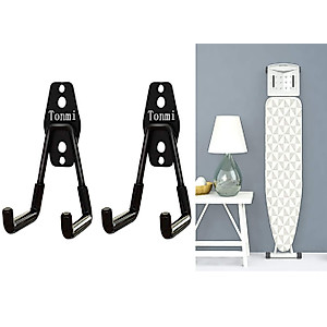 2Pcs Ironing Board Hook Wall Mount, Wall Mount Ironing Board Holder, Ironing Board Hanger Wall Mount, Ironing Board Wall Mount, for Laundry Rooms, Utility Rooms, Closetssaving, No Ironing Board