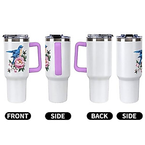 Eastern Bluebird Insulated Tumbler with Lid And Straw Stainless Steel Travel Coffee Mug 40oz Violet-style