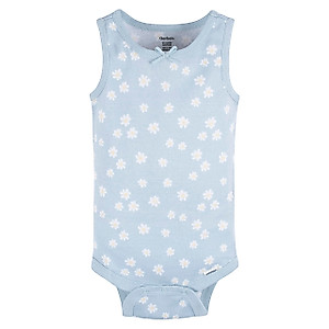 Gerber Baby Girls Multi-Pack Sleeveless Onesies Bodysuit Orange Flower 3-6 Months