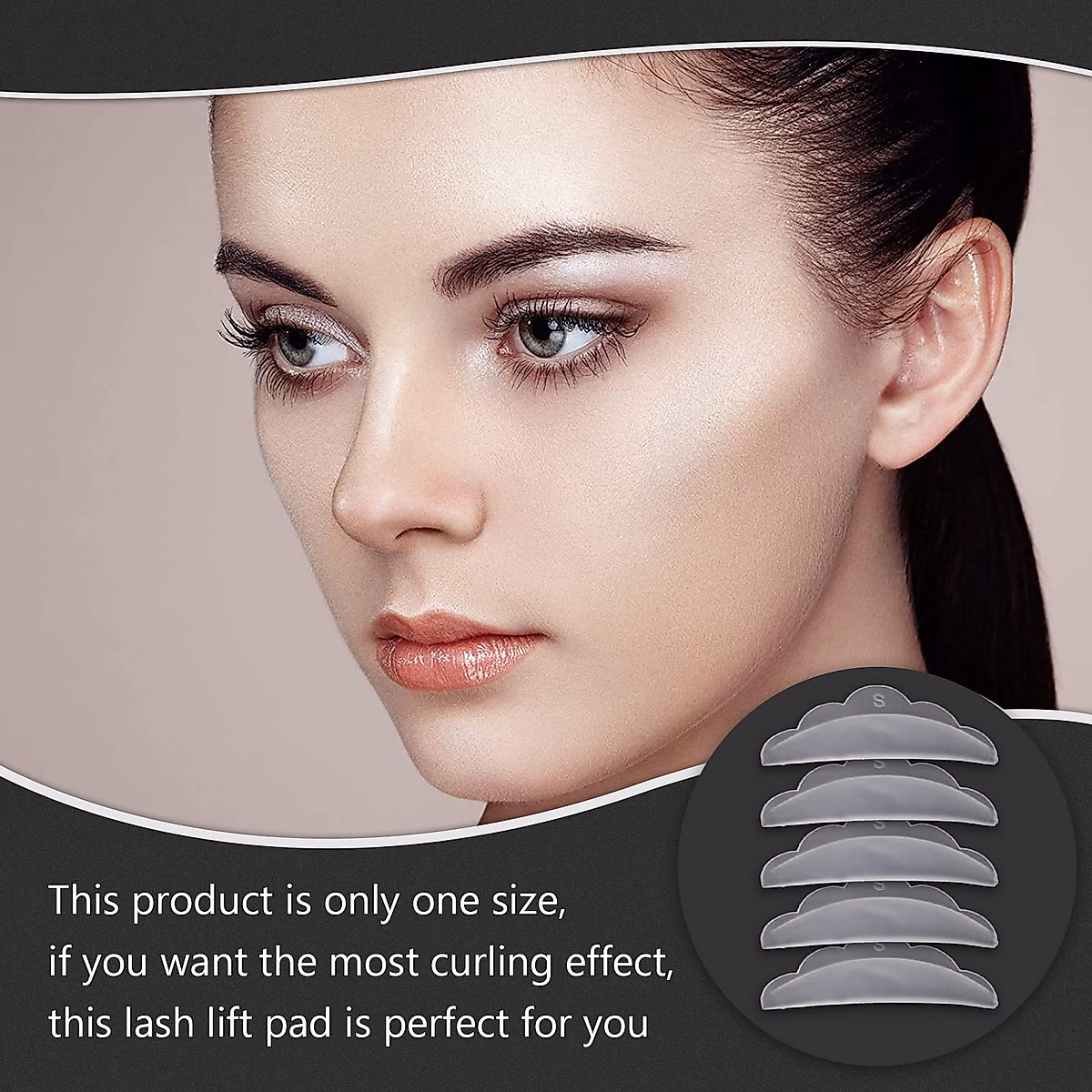 Libeauty Lash Lift Rods, Lash Lift Pads, 6 Pcs SSS Reusable Eyelash Perming Curler Shield Pads, with Premium PU Storage Case for Perfect Lash Lifting