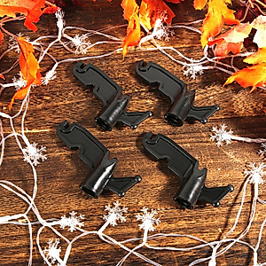 PEUTIER 4pcs Plastic Utility Hook, 3/4 inch Screw on Pole Hook Attachment Multi Purpose Extension Pole Hook for Threaded Poles Hanging Christmas Light Strings Bird Feeders Rope (Black)