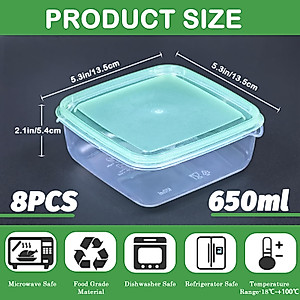 GIWOSK 8 Pack Sliced Cheese Container for Fridge, Clear Ham Cheese Container for Refrigerator Cheese Slice Holder with Lids Plastic Airtight Cheese Storage Container Box for Fridge Food