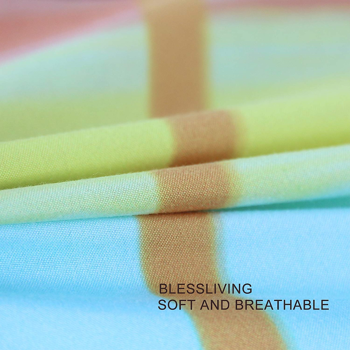 BlessLiving Girls Unicorn Bedding Duvet Cover Sets Pastel Blue Purple Pink Bedding Kids Teens Rainbow Printed Dream Catcher Bed Set 3 Piece Bohemian Floral Comforter Cover Sets (Queen)