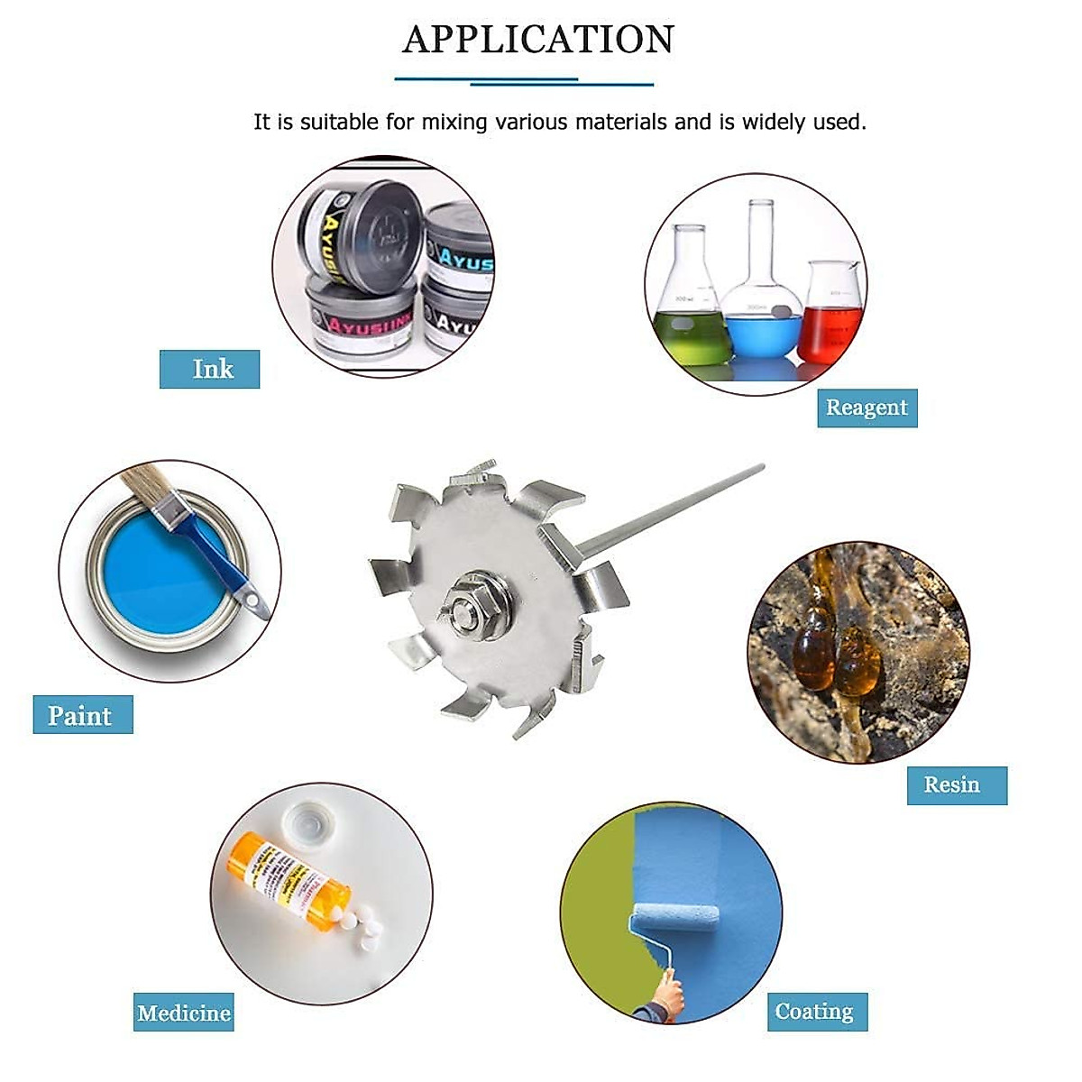 YUCHENGTECH Dispersing Disc Dispersion Impeller Dispersing Machine Blade Paddle Impeller Stainless Steel 8cm Disc with 8X300mm Rod (3.15″disc with 0.31″X11.8″Rod)