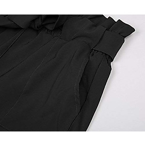 GRACE KARIN Women's Paper Bag Waist Pants Slim Fit Casual Office Pencil Pants Black XL