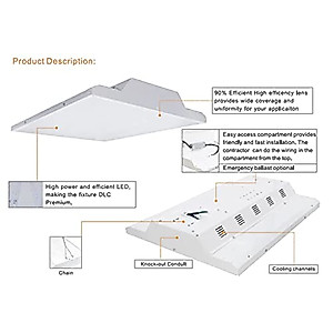 2FT Linear High Bay Shop Light, 145W, 21378LM, 120-277V, 5000K