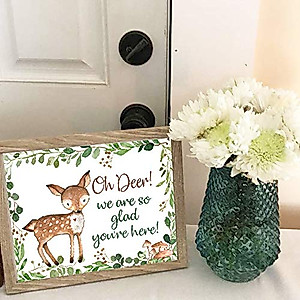 Set of 7 Woodland Baby shower signs, 5x7 and 8x10, woodland food, drinks, favors, welcome and guest book signs