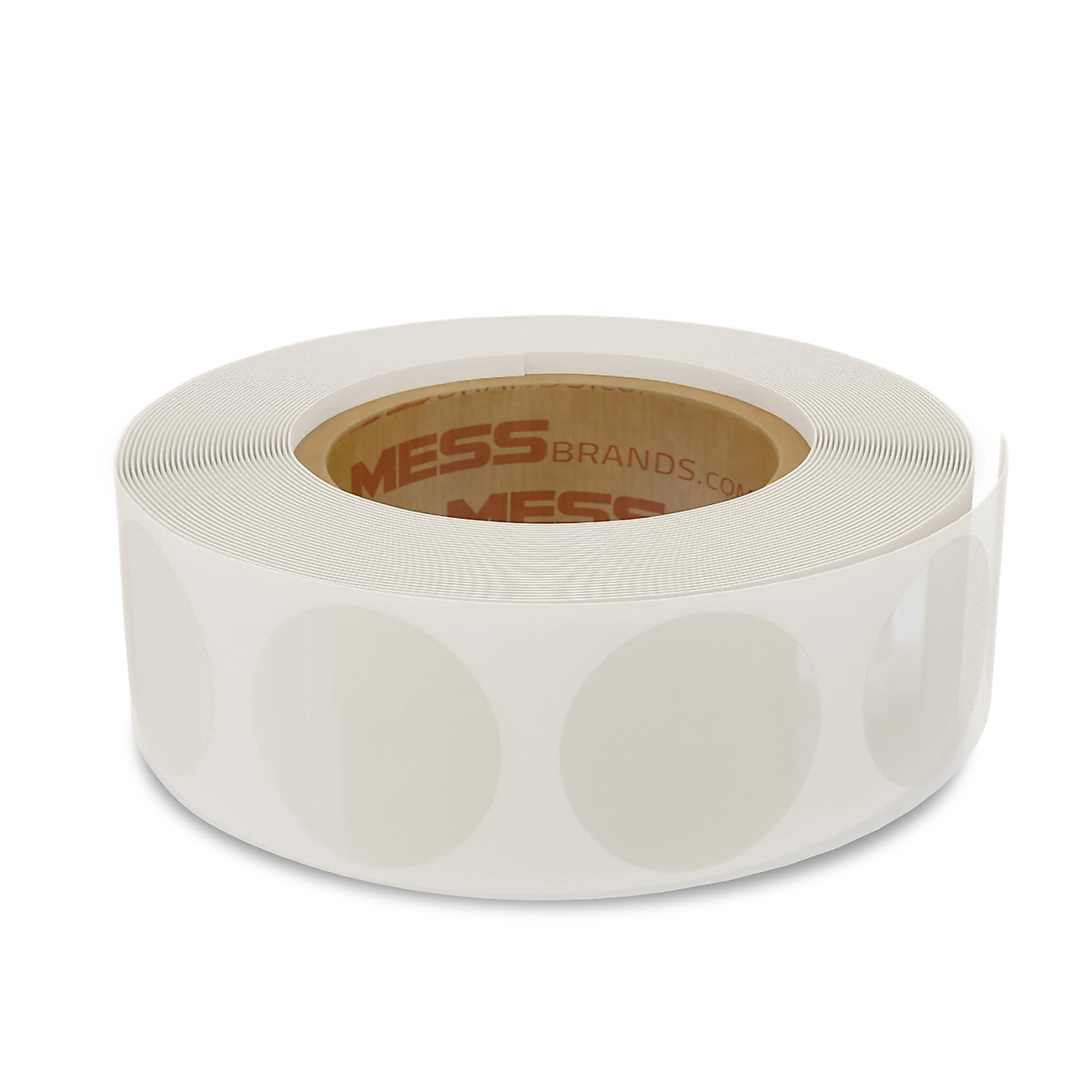 MESS Clear Round Labels (1,000/Roll, 1 Inch) Clear Round Stickers - Clear Labels and Wafer Tab Seals - Envelope Seal Stickers - Clear Stickers Circle Labels, Transparent Sealing Dots, Envelope Sealer