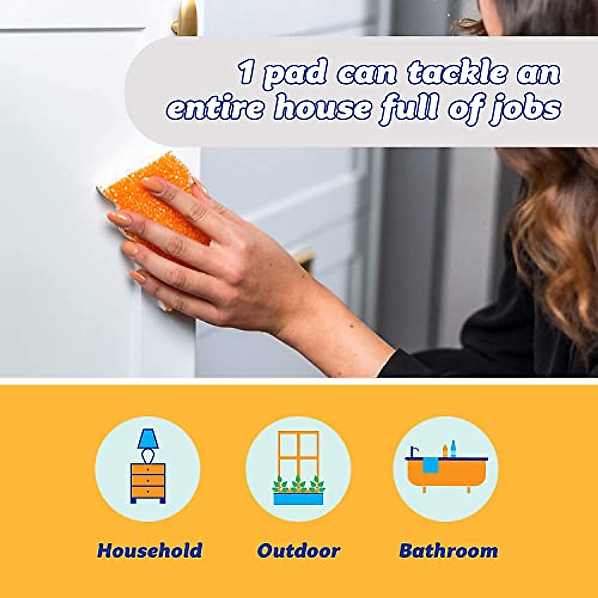 Scrub Daddy Eraser Sponge, Dual-Sided Melamine Scrubber, Temperature Controlled, All Purpose Cleaning, 2ct