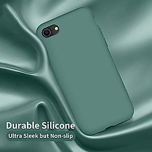 Cordking iPhone SE Case 2022/2020, iPhone 7 8 Case, Silicone Ultra Slim Shockproof Phone Case with [Soft Microfiber Lining], 4.7 inch, Midnight Green