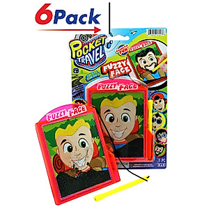 JA-RU Magnetic Face Toy (6 Units) Funny Beard, Hair & Fuzzy Face Magnetic Toy. Hand Held Road Trip Games. Retro Toys for Kids. Christmas Stocking Stuffers. 3257-6