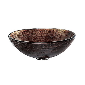 Kraus GV-580-SN Tempered glass/Solid brass Above counter Round Bathroom Sink, 16.5 x 16.5 x 5.5 inches, Bronze