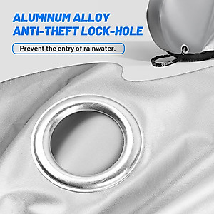 Favoto Bicycle Cover Waterproof Outdoor - Bike Rain Cover Thicken Oxford Windproof UV Snow Proof with Lock Hole Storage Bag for Mountain Road Bike City Bike Beach Cruiser Bike, Solid Silver