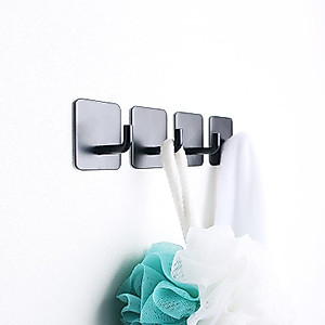 Aobanto Adhesive Wall Hooks 3 Heavy Duty m Hooks for Hanging Towel Hook Shower Door Hooks for Bathroom Kitchen Towel Holder Robe Hange(Black)