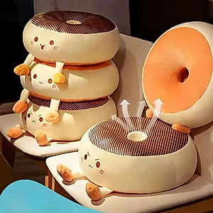 GEORPE Chair Cushion Round Mat Cute Expression Seat Cushion Office Chair Futon Bay Window Floor Tatami Pillows Home Decor