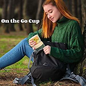 Eorbow 2 Pack Insulated Yogurt Container, 24oz Breakfast On the Go Cup with Plastic Topping Cereal Oatmeal Cup, 2-in-1 Food Storage Jar with Lid and Spoon, Overnight Oats Container for Soup Lunch