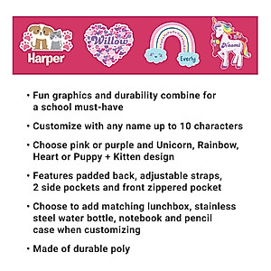 Let's Make Memories Pink Graphic Backpack- Personalized Back to School- Unicorn