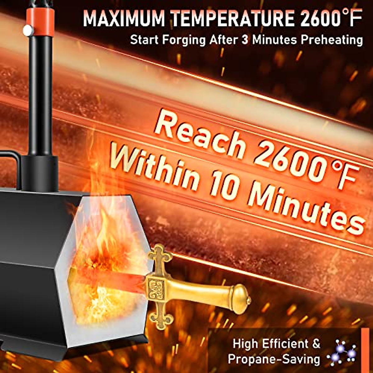 VEVOR Propane Forge Portable, 2 Burner 2600°F Metal and Knife Forge, Large Capacity Blacksmithing Farrier Forges, Gas Forging Tools and Equipment, Complete Mini Forge Kit