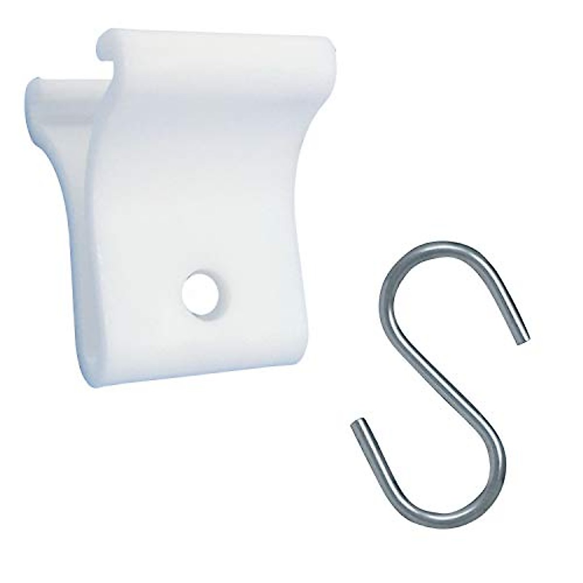 SHARP TANK White Grid Clips and S-Hooks - 24 Pc Kit - 12 Clips, 12 Hooks - Classroom Ceiling Hooks for Hanging Decorations Drop Ceiling T-Bar