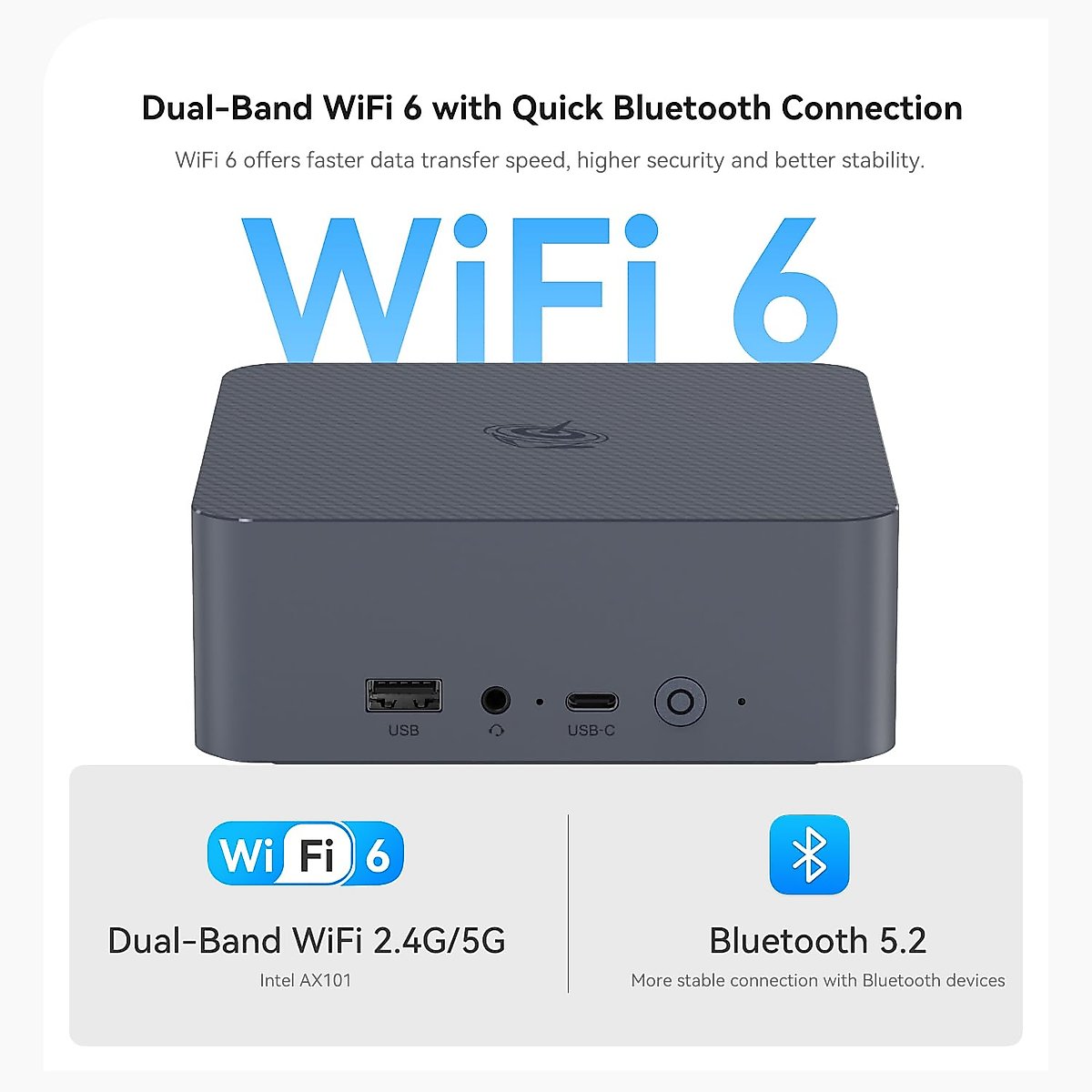 Beelink EQi12 Mini PC, Intel Core 1220P (up to 4.4GHz) 10C/12T, Mini Computer 24GB LPDDR5 5200MHz 500GB PCIe4.0 SSD, Dual HDMI Display 4K 60Hz/WiFi6/BT5.2/HTPC/NPU/AI/Built-in PSU