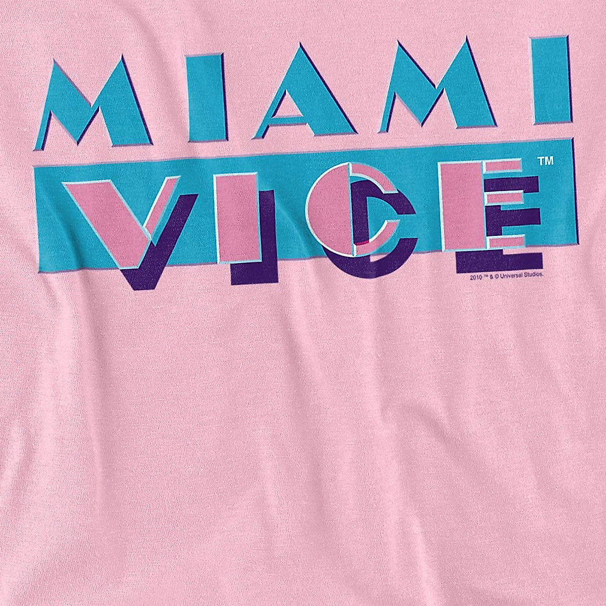 Miami Vice Logo Unisex Adult T-Shirt, Pink, Large