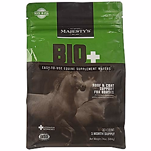 Majesty's Biotin Wafers - Superior Horse / Equine Hoof and Coat Support Supplement - Copper, Zinc, Lysine, Methionine - 30 Count (1 Month Supply)