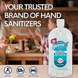 Germ-X Original Hand Sanitizer, Non-Drying Moisturizing Gel with Vitamin E, Instant and No Rinse Formula, Large Family-Size Flip Top Bottle, 32 Fl Oz (Pack of 4)