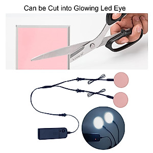 YnGia Glowing LED Eyes Cuttable 2PCS 12 * 5cm EL Panel Electroluminescent Light Sheet Decorations Light Lamp Sheet Neon Sheet with Battery Inverter (White)