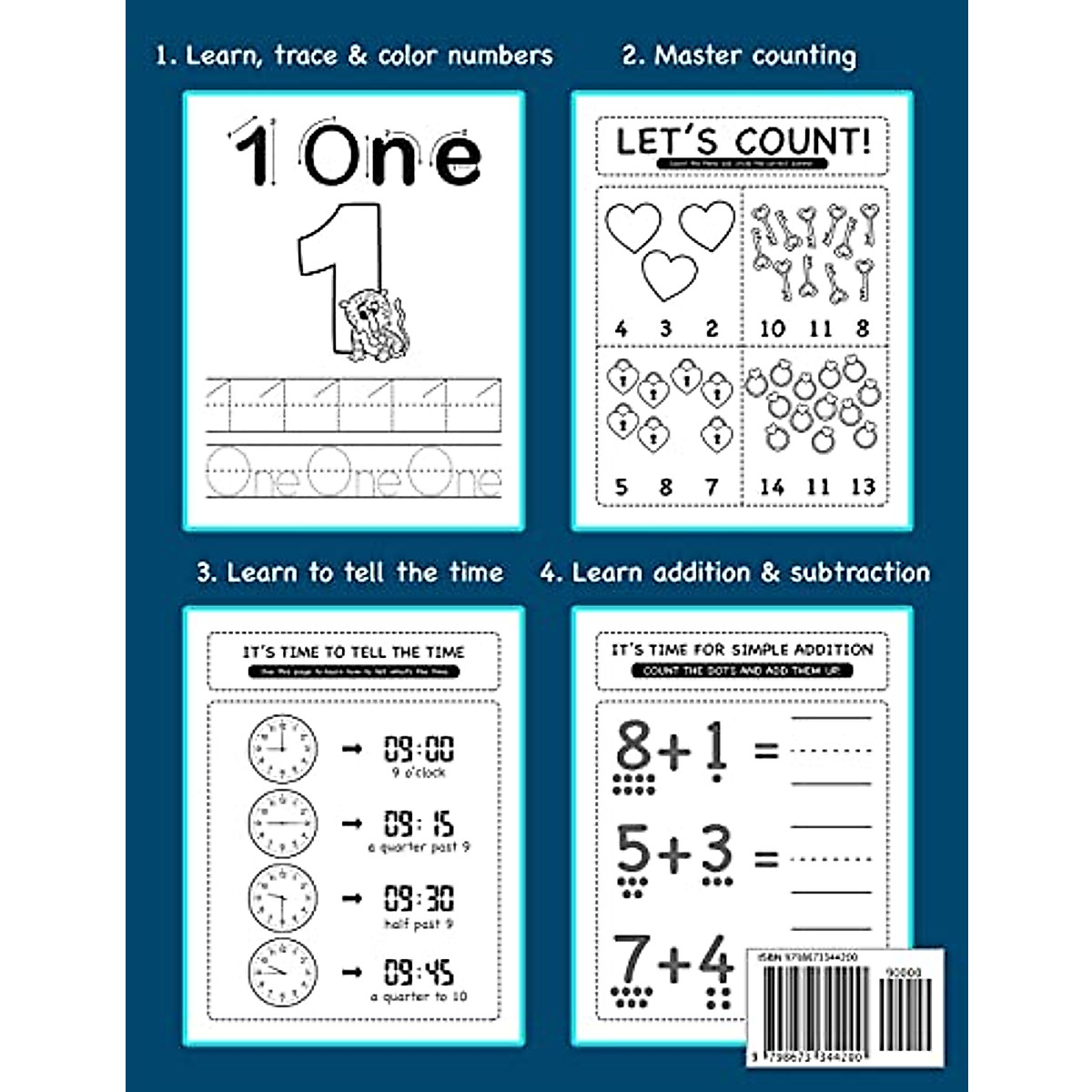 Kindergarten Math Activity Workbook: For Kindergarten and Preschool Kids Learning The Numbers And Basic Math. Tracing Practice Book. | Ages 3-5