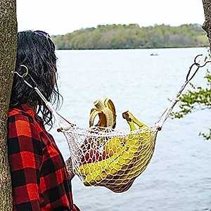 Travelers Hammocks Fruit & Vegetable Macrame Hammock, Space Saving Produce Hammock for Boat, Home, RV Storage & Under Cabinet with-Drawstring Closure