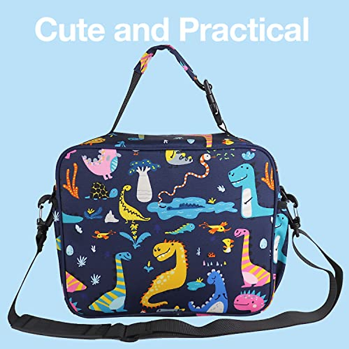 Mesa Lunch Bag for Kids - Kids Lunchbox for School, Daycare, Kindergarten - Insulated Lunch Box for Girls & Boys (Dinosaur)
