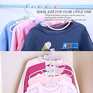 veeyidd Children's Hangers Plasti - 11.6" Size for Baby Kids Infant & Toddler Clothes (5 Colors, 50 Pack)