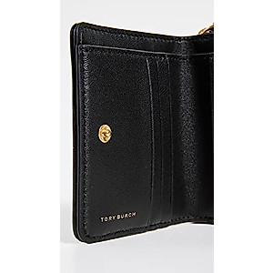 Tory Burch Women's Kira Chevron Bi-Fold Wallet, Black, One Size
