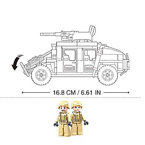 Octopbrik Military Vehicle Building Toy for Age 6 7 8 9 10 11 12+, Battle Brick, Compatible with Major Brand, Army Series Building Block with 2 Soldiers Figures (265 Pieces)