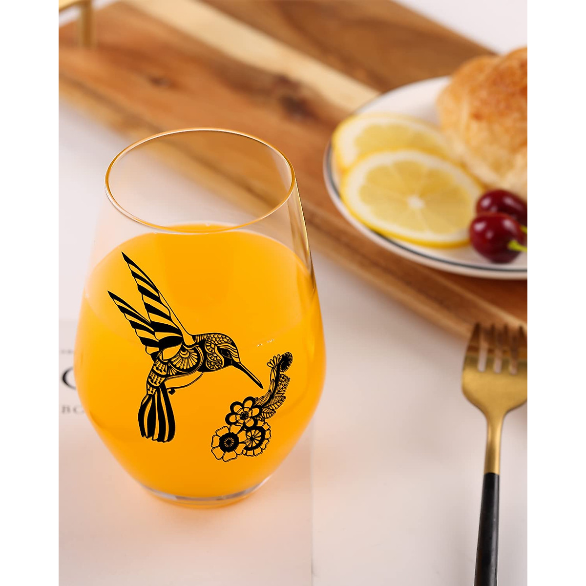 Mother's Day Wine Glass Gift-Hummingbird Stemless Wine Glass -Birthday Day Gift for Mom Her,Hummingbird Gifts For Women