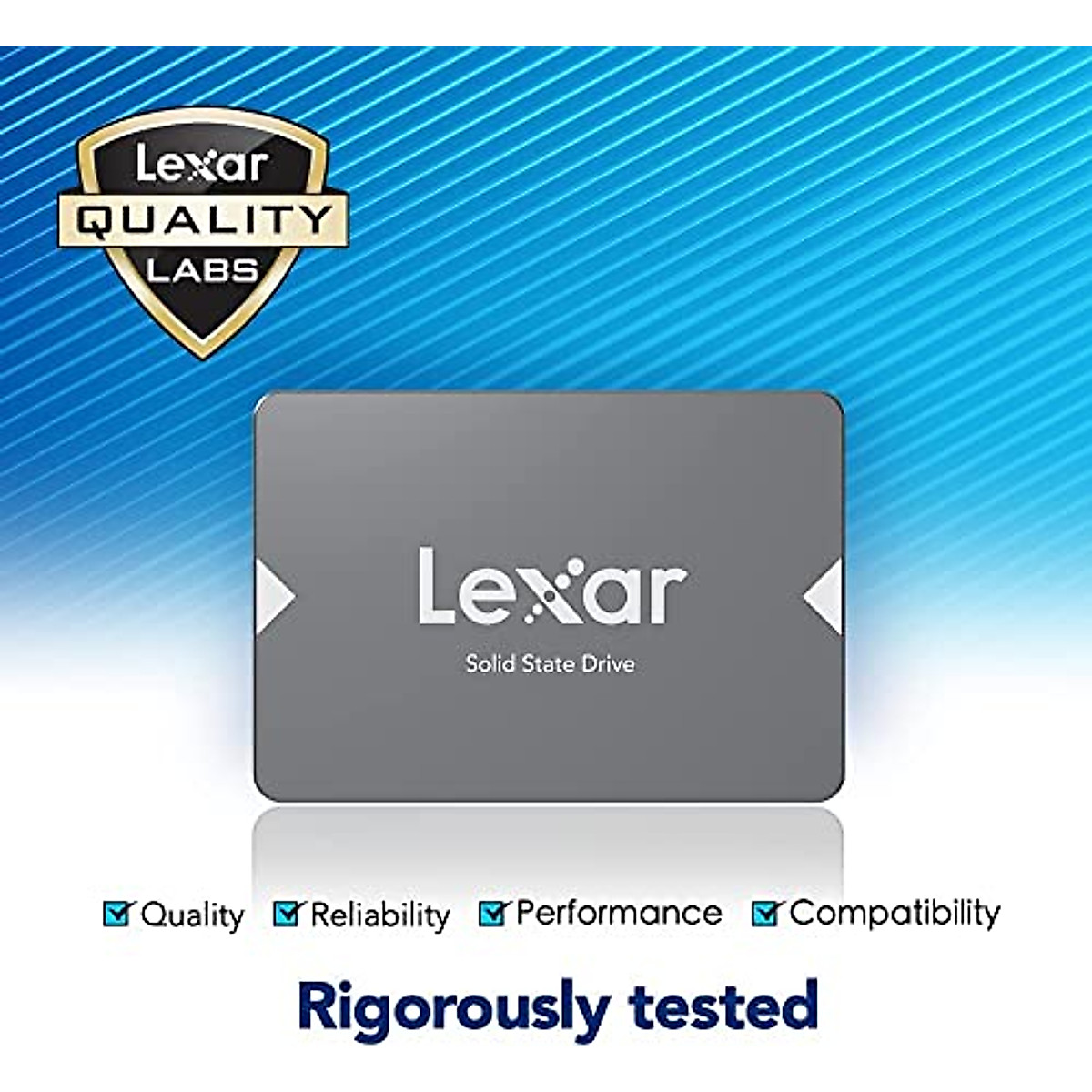 Lexar NS100 256GB 2.5” SATA III Internal SSD, Solid State Drive, Up To 520MB/s Read (LNS100-256RBNA)