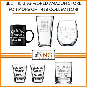 SNG World My Reward For Dealing With Idiots Wine Tumbler Drinking Glass Stemless Wine Glass 21 Oz with Funny Sayings For Women & Men