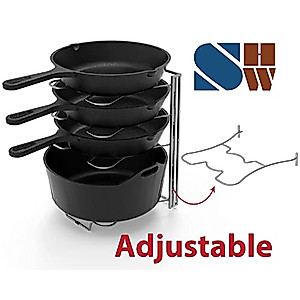 SimpleHouseware Beverage Can Dispenser Rack + 5 Adjustable Compartments Pan Organizer, Chrome