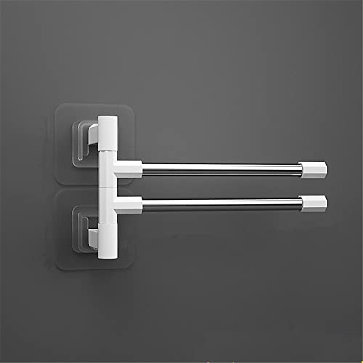 ZOBRO Swivel Towel Rail Towel Holder Rack with 2/3/4/6 Swing Bars Space Saving Wall-Mounted Swing Towel Storage Organizer for Kitchen Bathroom Toilet,2 Bar