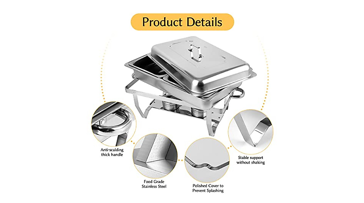 Snowtaros 8QT Chafing Dish Buffet Set for Events