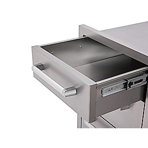 Bonfire Outdoor Kitchen Drawers Stainless Steel Built-in Triple Drawers L16.5 x W21.9 x H22 Inches Triple Layer BBQ Drawers for Outdoor Kitchen BBQ Island, 304 Stainless Steel Drawers, CBATD