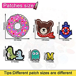 NICEVINYL Embroidered Iron-on Patches Applique: 72Pcs Random Assorted Decorative Patches Iron on/Sew on for Clothing Accessories