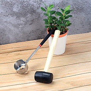 Coconut Opener Tool Set for Young Coconut,Food Grade Stainless Steel Coconut Opener Set with Rubber Mallet