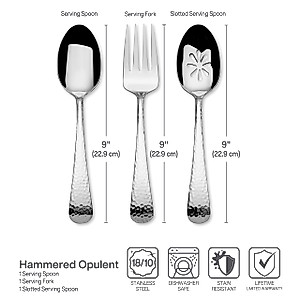 Mikasa Hammered Opulent Flatware, 75 Piece Set, Silver