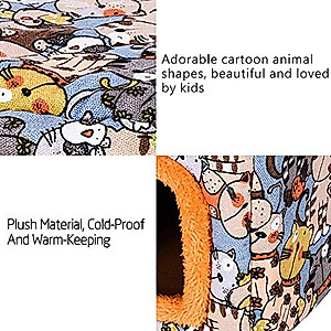 KAMEIOU Small Animal Hamster Hedgehog Small Guinea Pig Bed Hideout House Washable Warm Cartoon Hamster Hedgehog Chinchilla Ferret Guinea Pig Cage Hammock Beds for Small Animals Guinea Pig Accessories