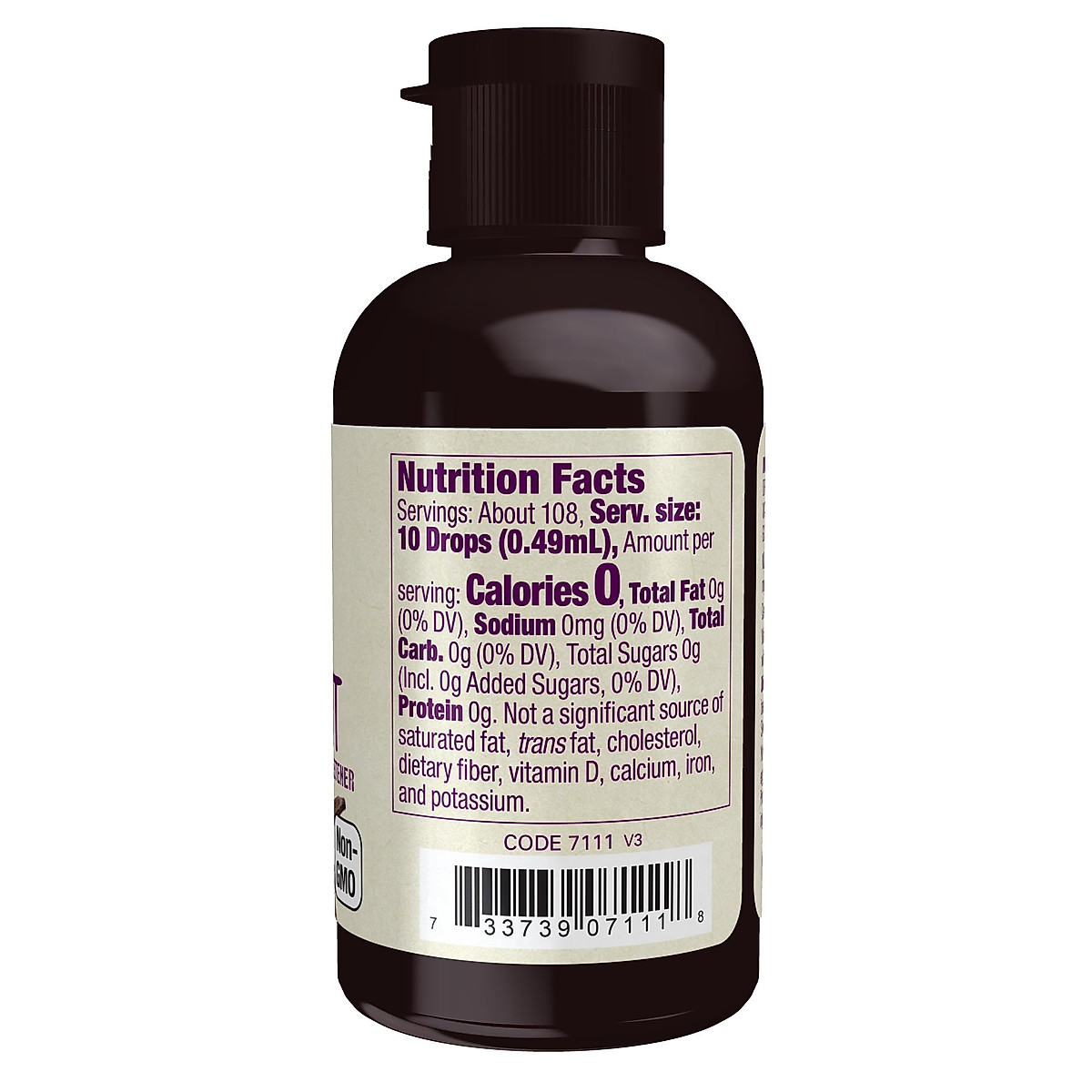 NOW Foods, Organic Liquid Monk Fruit, Vanilla, Zero-Calorie Sweetener, 1.8-Ounce